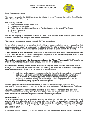 Fillable Online singleton-p schools nsw edu SINGLETON PUBLIC SCHOOL ...
