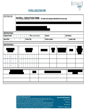 Fillable Online Insert Company Logo PAYROLL DEDUCTION FORM for bank and ...