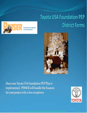 Fillable Online Toyota USA Foundation PEP District Forms Fax Email ...