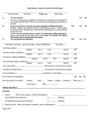 Fillable Online FREE INITIAL CONSULTATION QUESTIONNAIRE - bMyb bBankruptcyb bHelperb Fax Email ...