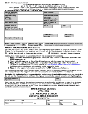 Fillable Online Maine Forest Service Permit by Rule Form Fax Email ...