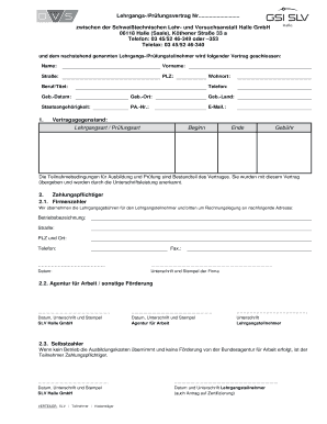 Ausfüllbar Online Lehrgangsvertrag Nr Fax Email Drucken - pdfFiller