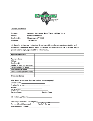Fillable Online To download a fillable application form! - Greenway ...