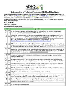 Fillable Online azdeq Determination of P2 form Fax Email Print - pdfFiller