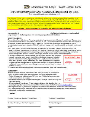 Fillable Online SPL Youth Consent Form.doc Fax Email Print - pdfFiller