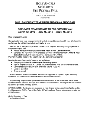 Fillable Online stmarysandusky Pre-Cana 2015 Tri-Parish Letter ...