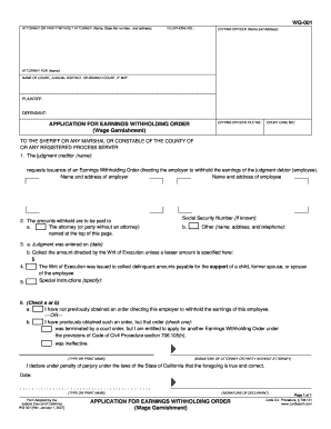 Fillable Online APPLICATION FOR EARNINGS WITHHOLDING ORDER - JuriSearch ...