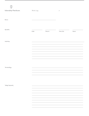 Fillable Online Internship Practicum Work Log - JU Spring 2016 Fax ...