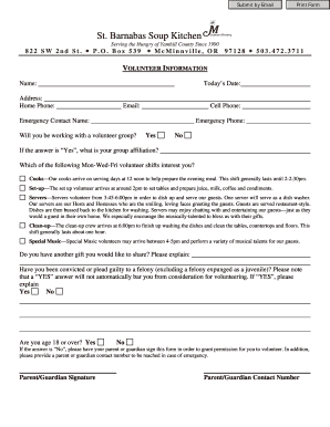 Fillable Online St Barnabas Soup Kitchen Fax Email Print - pdfFiller