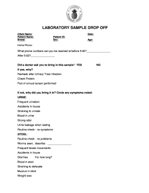 Fillable Online Lab Sample Drop-Off Form Fax Email Print - pdfFiller