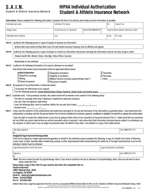 Fillable Online Student bInsuranceb - Claim bFormb amp HIPPA Release ...