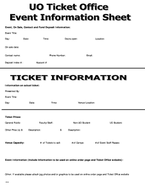 Fillable Online tickets uoregon UO Ticket Office - University of Oregon Fax Email Print - pdfFiller