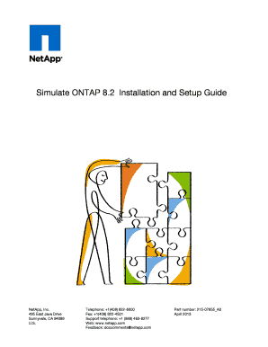 Fillable Online Simulate ONTAP 82 Installation and Setup Guide ...