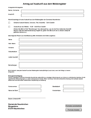 Ausfüllbar Online neunkirchen-siegerland Antrag auf Auskunft aus dem Melderegister - Neunkirchen ...