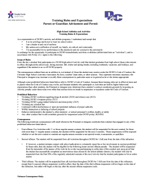 Fillable Online Training Rules and Expectations Parent or Guardian Fax ...