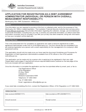 Fillable Online Application for Registration as a Debt bAgreementb ...