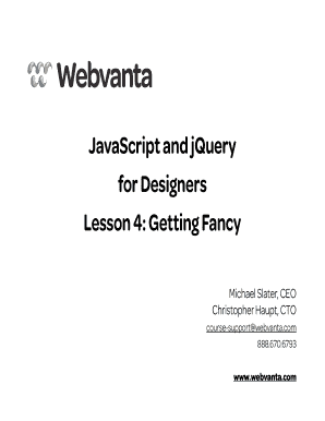 Fillable Online JavaScript and jQuery for Designers Lesson 4 Getting ...