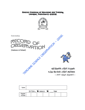 Fillable Online SCIENCE Observation record format 2010 FYdoc Fax Email ...