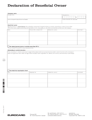 Fillable Online Declaration of Beneficial Owner - beurocardbbseb Fax Email Print - pdfFiller
