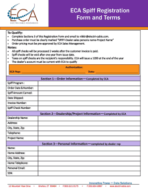Fillable Online ECA Spiff Registration Form and Terms - cronanassoccom ...
