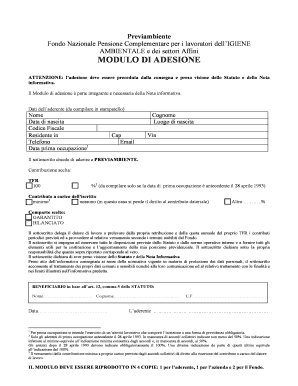 Fillable Online Previambiente Fondo Nazionale Pensione Complementare ...