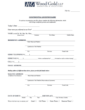 Fillable Online woodgold Immigration Intake Form - Wood Gold LLP ...