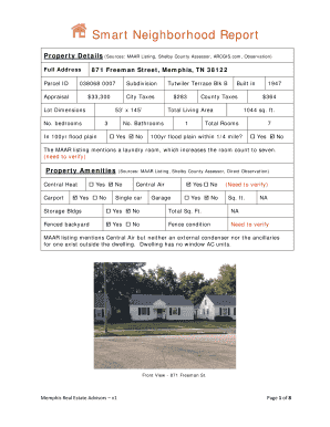 Fillable Online Smart Neighborhood Report - Memphis Real Estate Fax ...