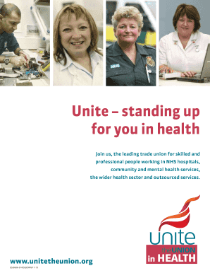 Fillable Online unitetheunion Unite standing up for you in health ...