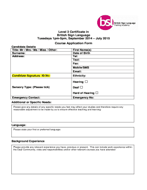 18 Printable medical sign language bsl Forms and Templates - Fillable ...