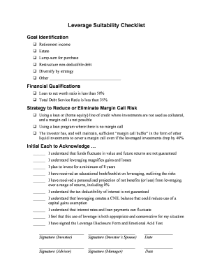 Fillable Online Leverage Suitability Checklistdoc Fax Email Print ...