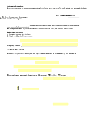 Fillable Online americanbanktrust Automatic Deductions Inform companies to have payments Fax ...