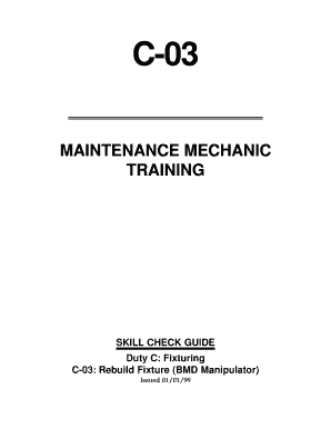 Fillable Online C03 MAINTENANCE MECHANIC TRAINING SKILL CHECK GUIDE ...