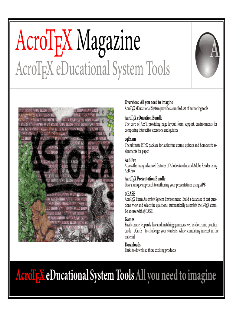 Fillable Online acrotex AcroTeX Magazine Vol I July 2007 - acrotex Fax ...