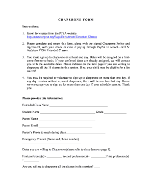 Fillable Online audubonptsa Chaperone Policy Form - Audubon PTSA ...