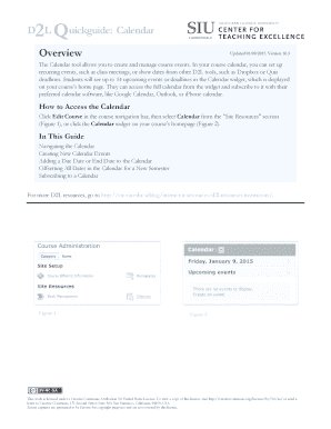 Fillable Online 2 Quickguide: Calendar Fax Email Print - pdfFiller