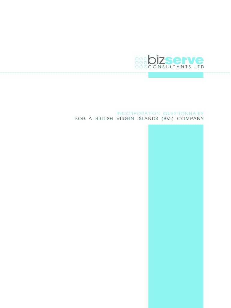 Fillable Online FOR A BRITISH VIRGIN ISLANDS (BVI) COMPANY Fax Email ...