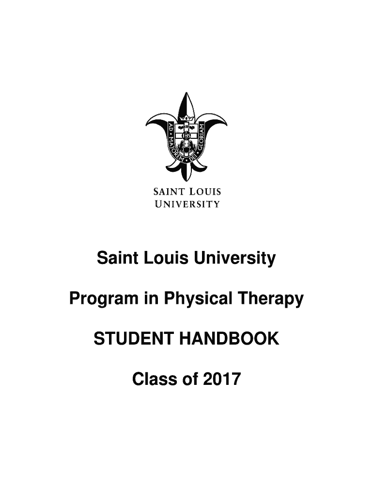 Fillable Online slu Class of 2017 Student Handbook - Saint Louis ...