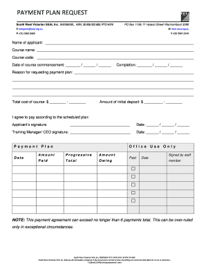 Fillable Online seal org PAYMENT PLAN REQUEST - SEAL - seal org Fax ...