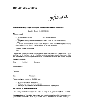 Fillable Online igf Gift Aid declaration - Royal Society for the Relief ...