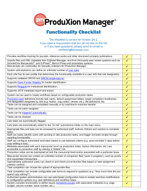 Fillable Online Functionality Checklist Fax Email Print - pdfFiller