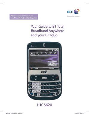 Fillable Online Your Guide to bBTb Total Broadband Anywhere and your ...