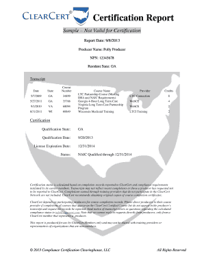 Fillable Online Sample Not Valid for Certification Fax Email Print ...