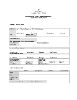 Fillable Online Miss-World-PHILIPPINES-2011-Official-Contestant-Entry ...