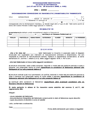 Compilabile Online 445) IMU ANNO DICHIARAZIONE CONDIZIONI DI ...