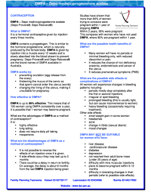 Fillable Online DMPA Depo medroxyprogesterone acetate Fax Email Print ...