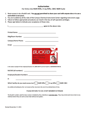 Fillable Online ccic ohio-state Key Card Access Authorization Form ...