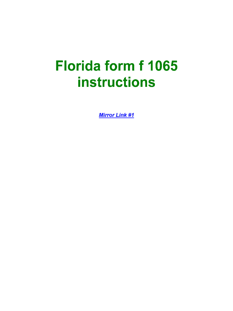 Fillable Online Florida form bf 1065b instructions - WordPresscom Fax ...