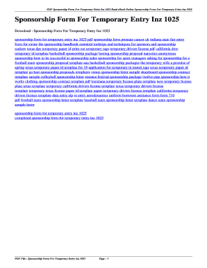 Fillable Online 104 236 121 Sponsorship Form For Temporary Entry Inz ...