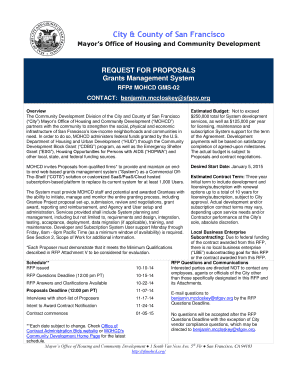Fillable Online mission sfgov Model RFP - SFgov - mission sfgov Fax ...