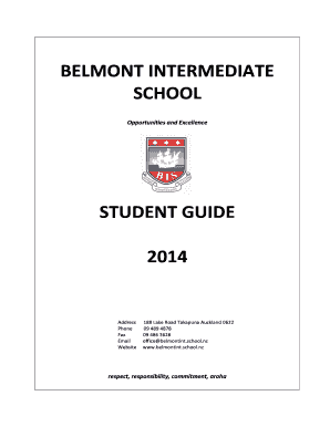 Fillable Online belmontint school Student Guide 2014 - Belmont ...